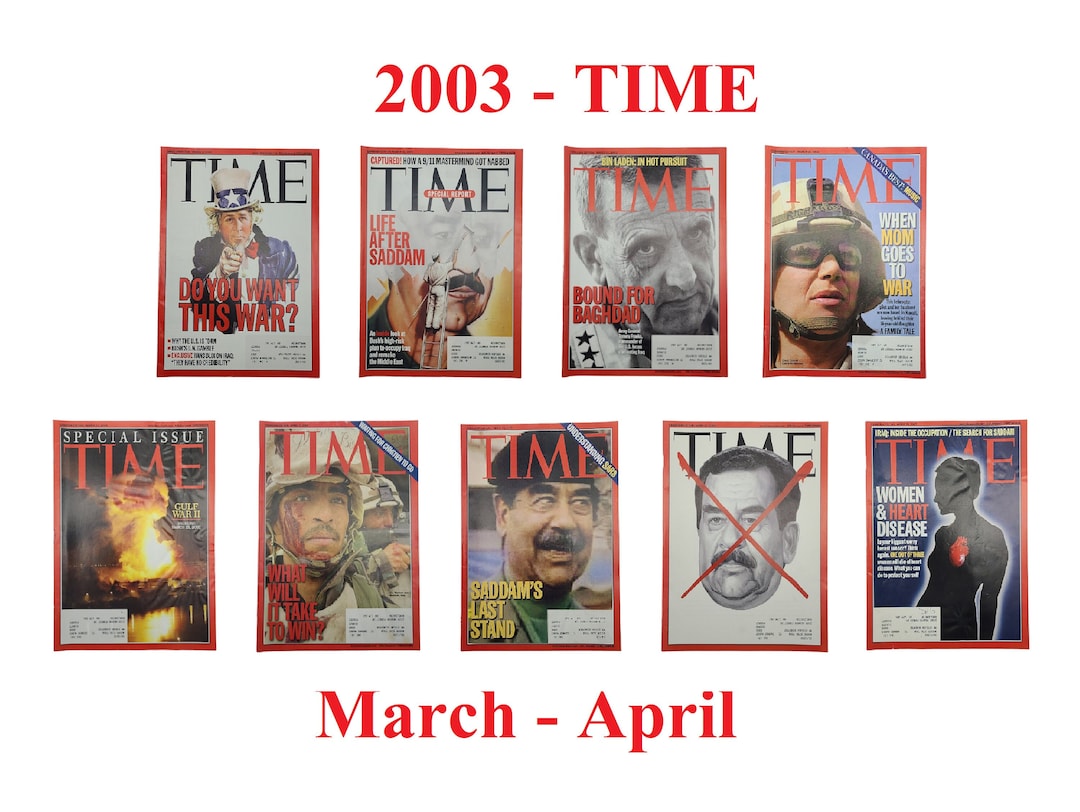 Choice of TIME Magazine – 2003 Mar-apr, George Bush, Saddam Hussein ...