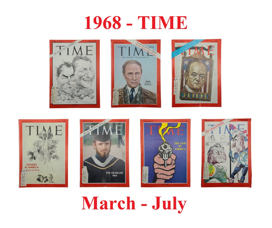 Choice of TIME Magazine 1968 Mar-jul, Politics, Pierre Trudeau, Hubert ...