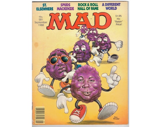 MAD Magazine No. 281 Sep '88 California Raisins Cover - Etsy