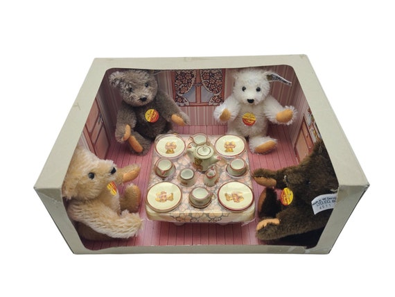 Steiff Limited Edition Miniature Teddy Bear Tea Party Set 1982 | Etsy