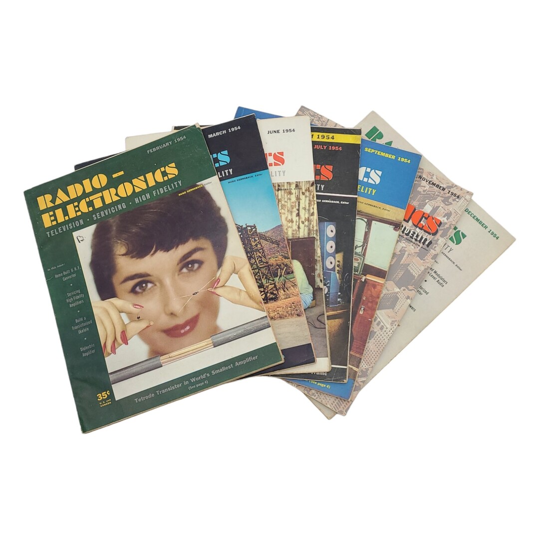 Radio Electronics Magazines - Lot of 7 Dated 1954. Servicing, Testing ...