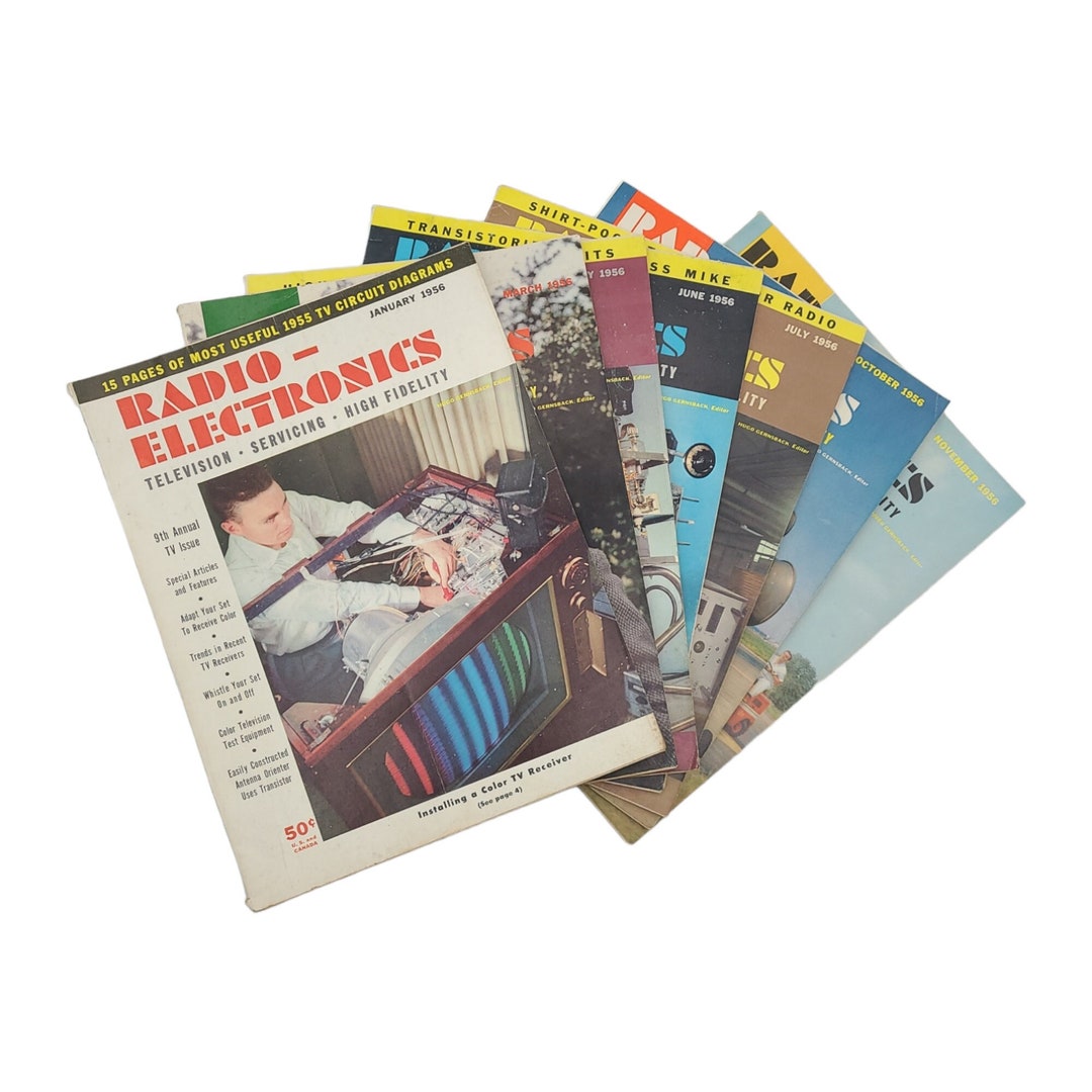 Radio Electronics Magazines - Lot of 7 Dated 1956. Servicing, Testing ...