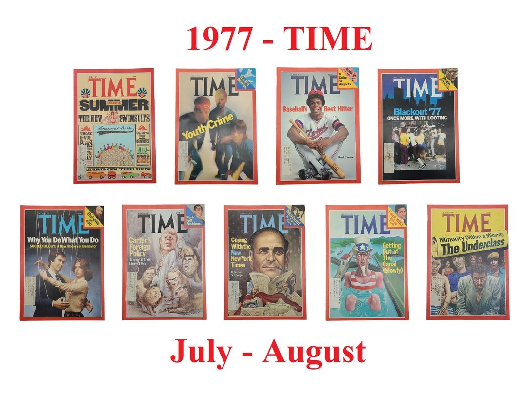 Choice of TIME Magazine 1977 Jul-aug, Summer, Crime, Baseball, Blackout ...