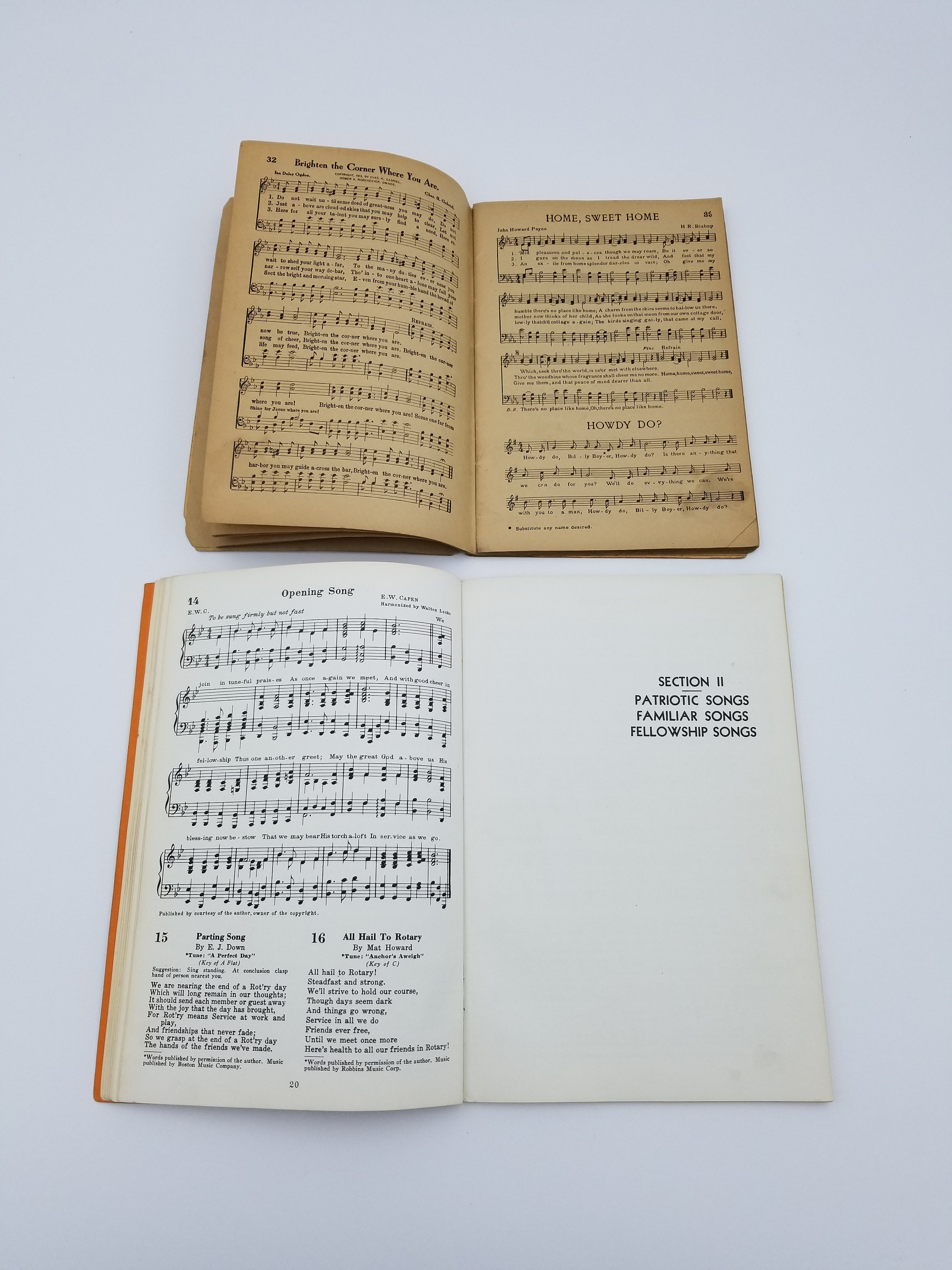 Songs of Kiwanis 1921 & Songs for the Rotary Club 1940 the - Etsy