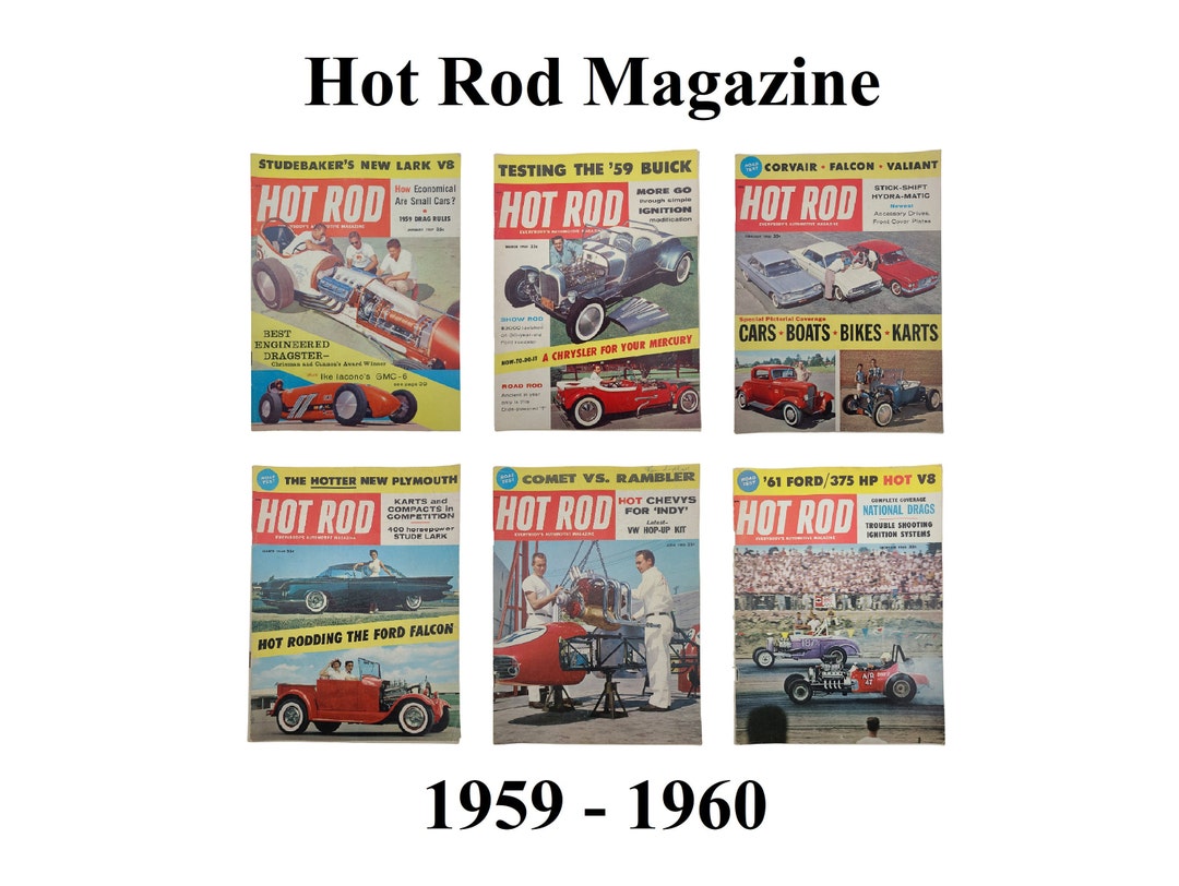 Choice of Vintage Hot Rod Magazines 1959 1960, Classic Cars, Road Race ...