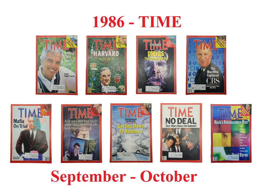 Choice of TIME Magazine – 1986 Sep-oct, Fashion, Harvard, Drugs, CBS TV ...