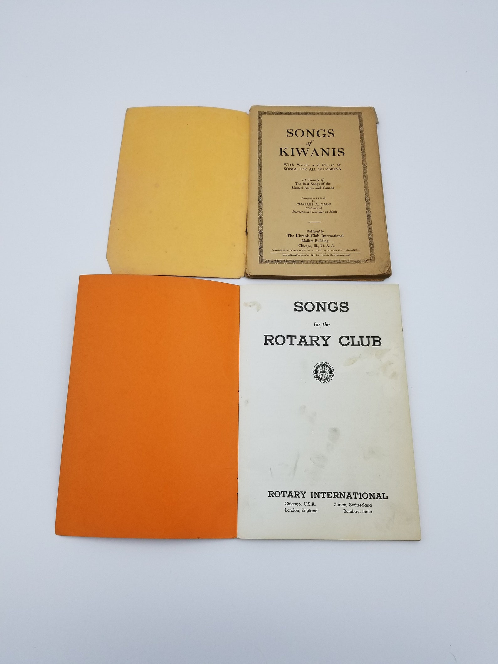 Songs of Kiwanis 1921 & Songs for the Rotary Club 1940 the - Etsy