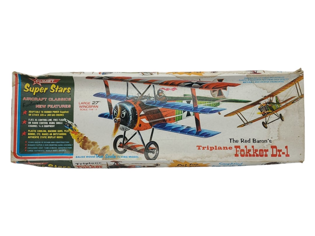 Comet Model Airplane the Red Baron's Triplane Fokker Dr-1, 27 Inch ...
