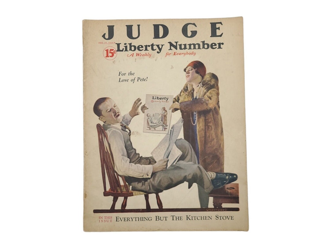 Judge Magazine Liberty Number Feb 25, 1928, Vintage Magazine, Wall Art ...