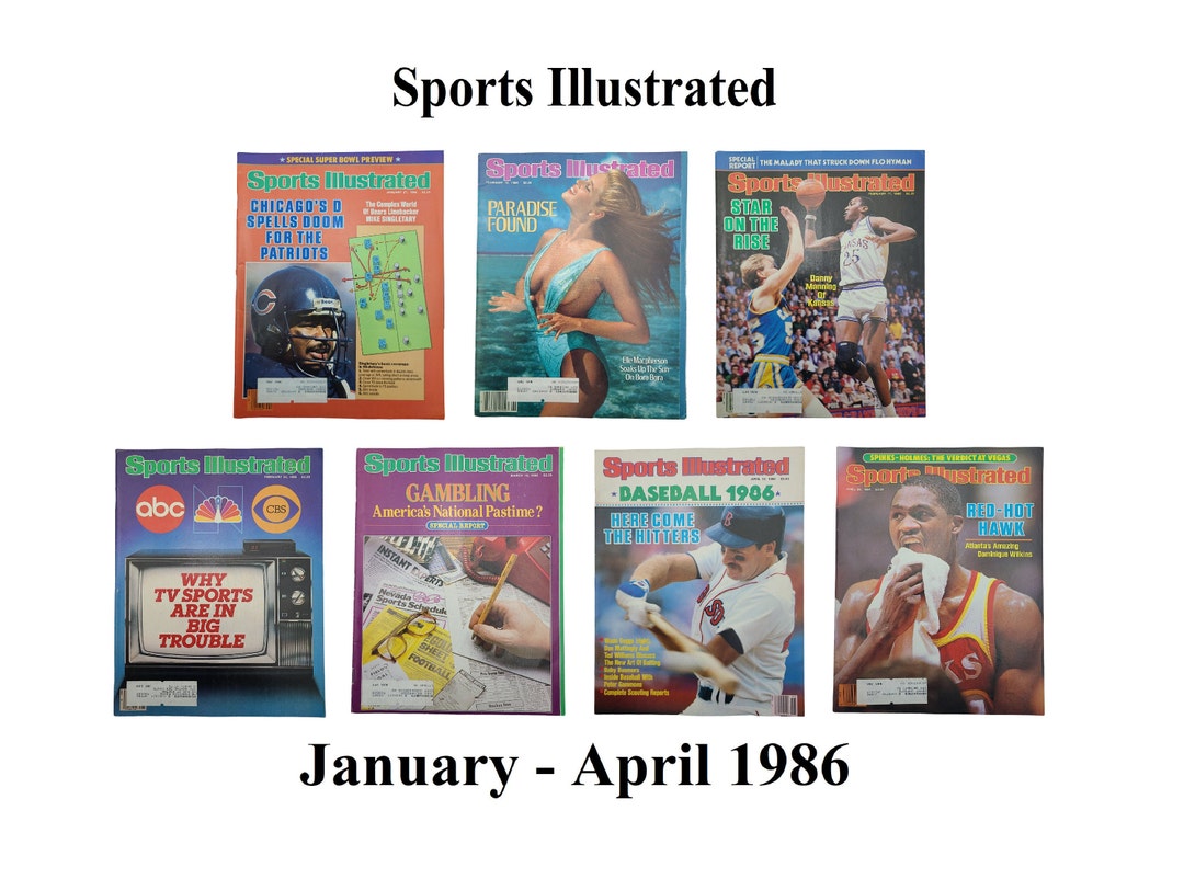 Sports Illustrated Magazines 1986 Jan-apr, Football, Chicago, Swimsuit ...