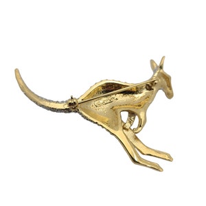 D'orlan Kangaroo Pin 22 Karat Triple Gold Plated W/swarovski Crystals ...