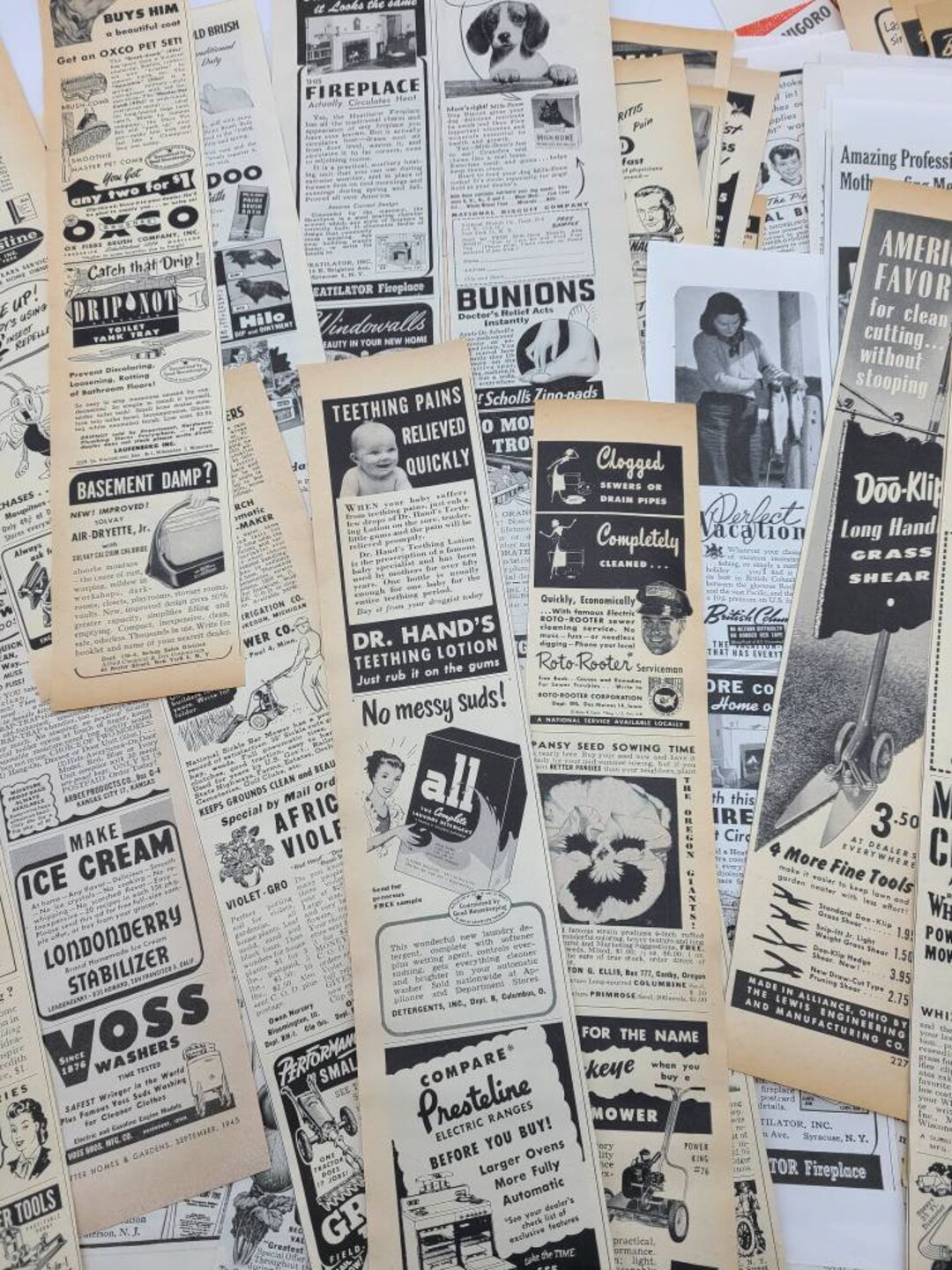 Advertising Clippings From 1940s Magazines. Original Assorted Product ...
