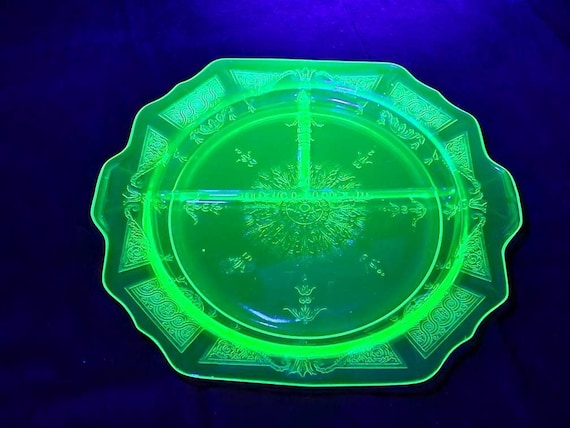 Green Depression Glass Princess Pattern