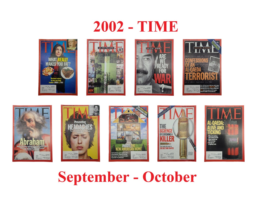 Choice of TIME Magazine 2002 Sep-oct, Fat, 9/11, Saddam Hussein, Al ...