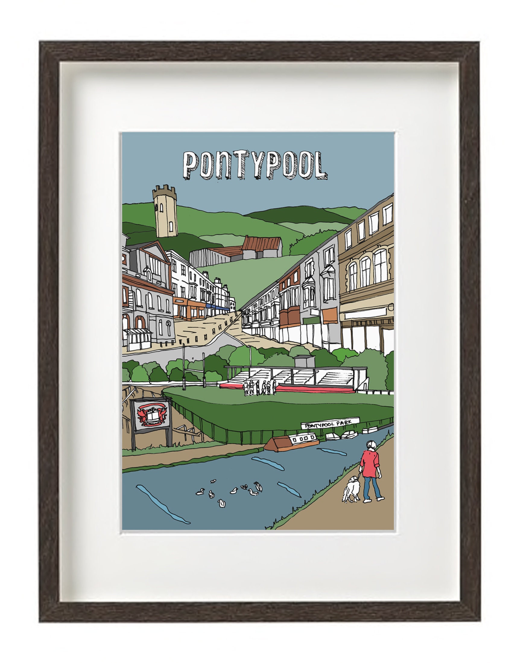 Pontypool, Wales. Colour Illustration - Etsy UK