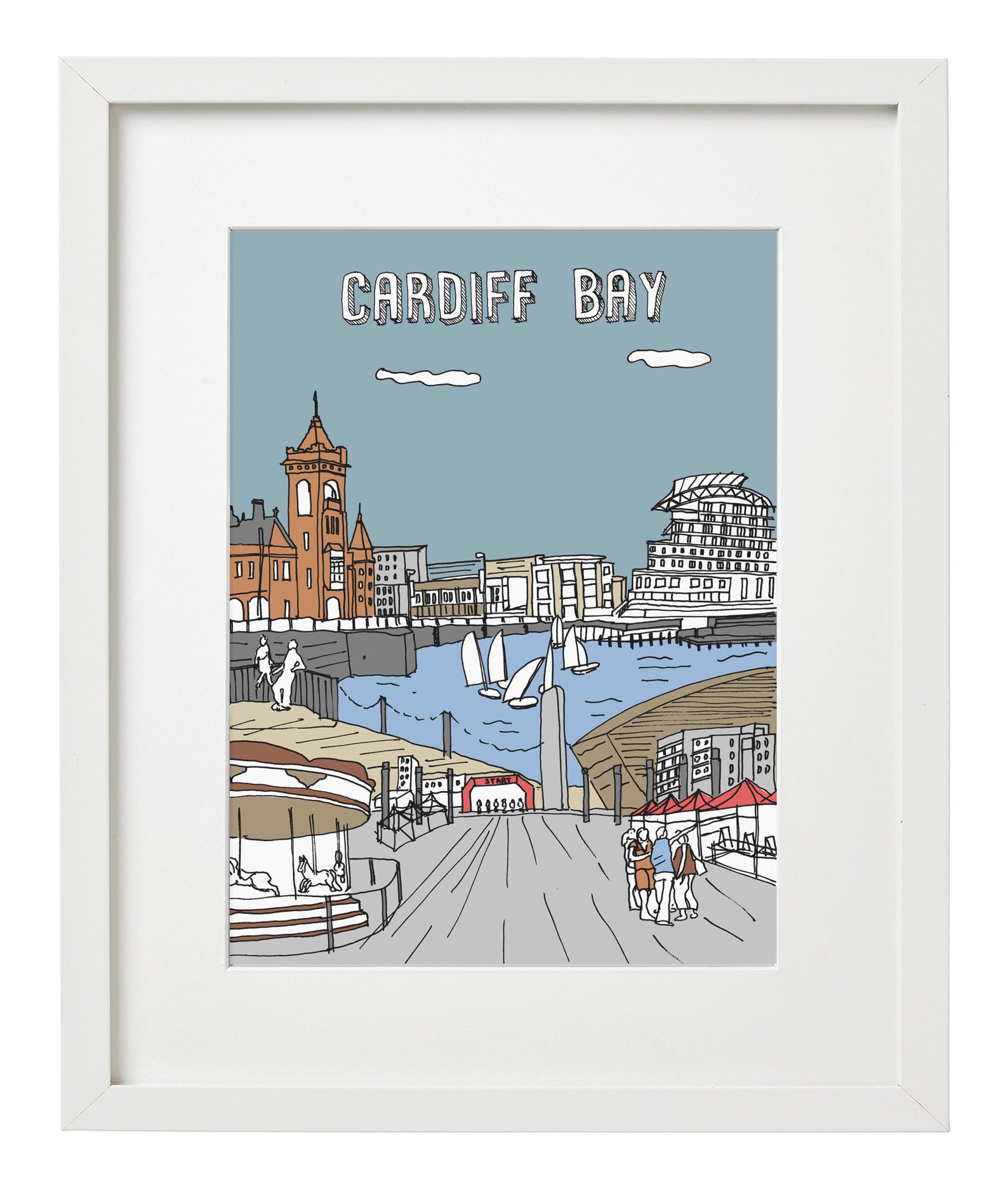 Cardiff Bay, Wales. Colour Illustration. - Etsy