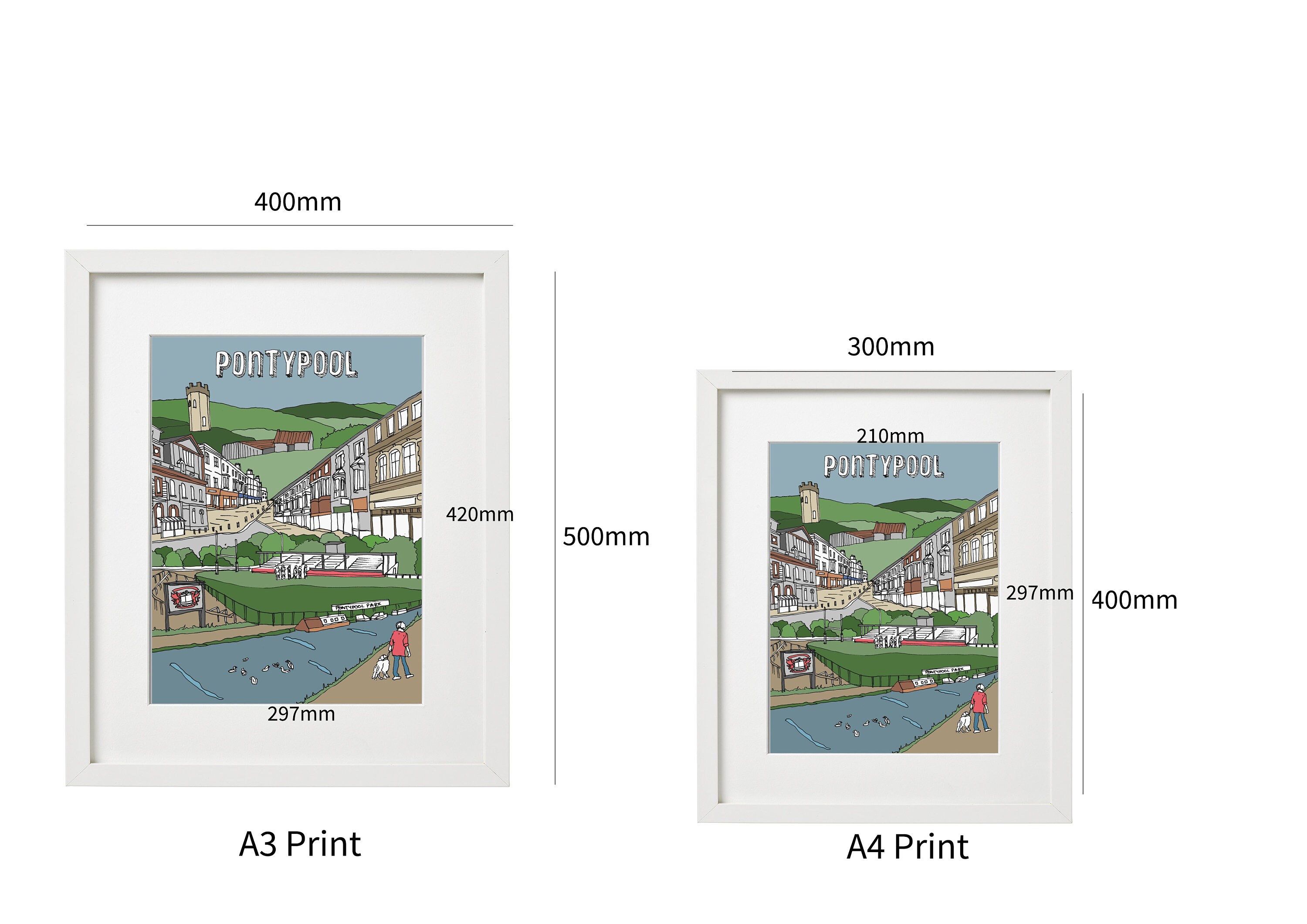 Pontypool, Wales. Colour Illustration - Etsy UK
