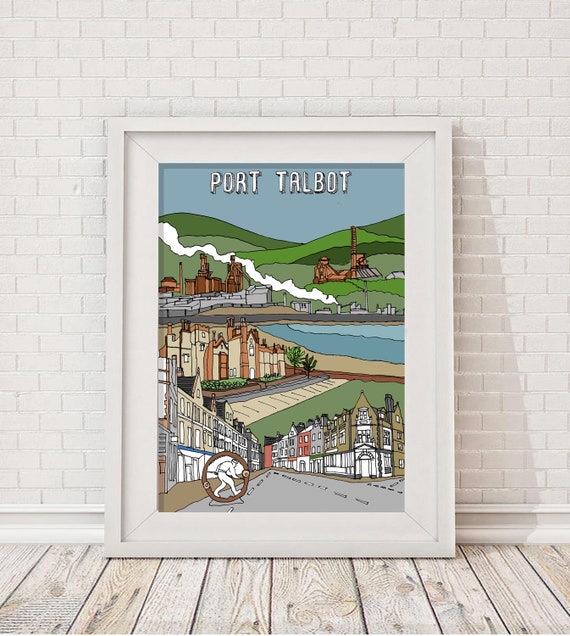 Port Talbot Wales. Colour Illustration. | Etsy