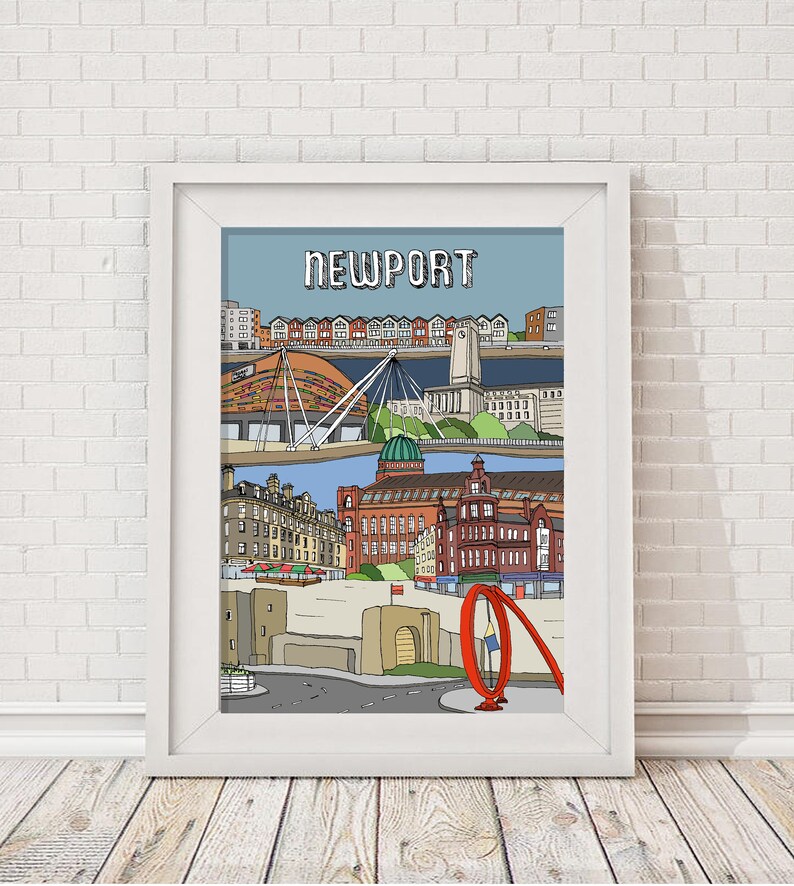Newport South Wales. Hand Drawn Illustration. - Etsy
