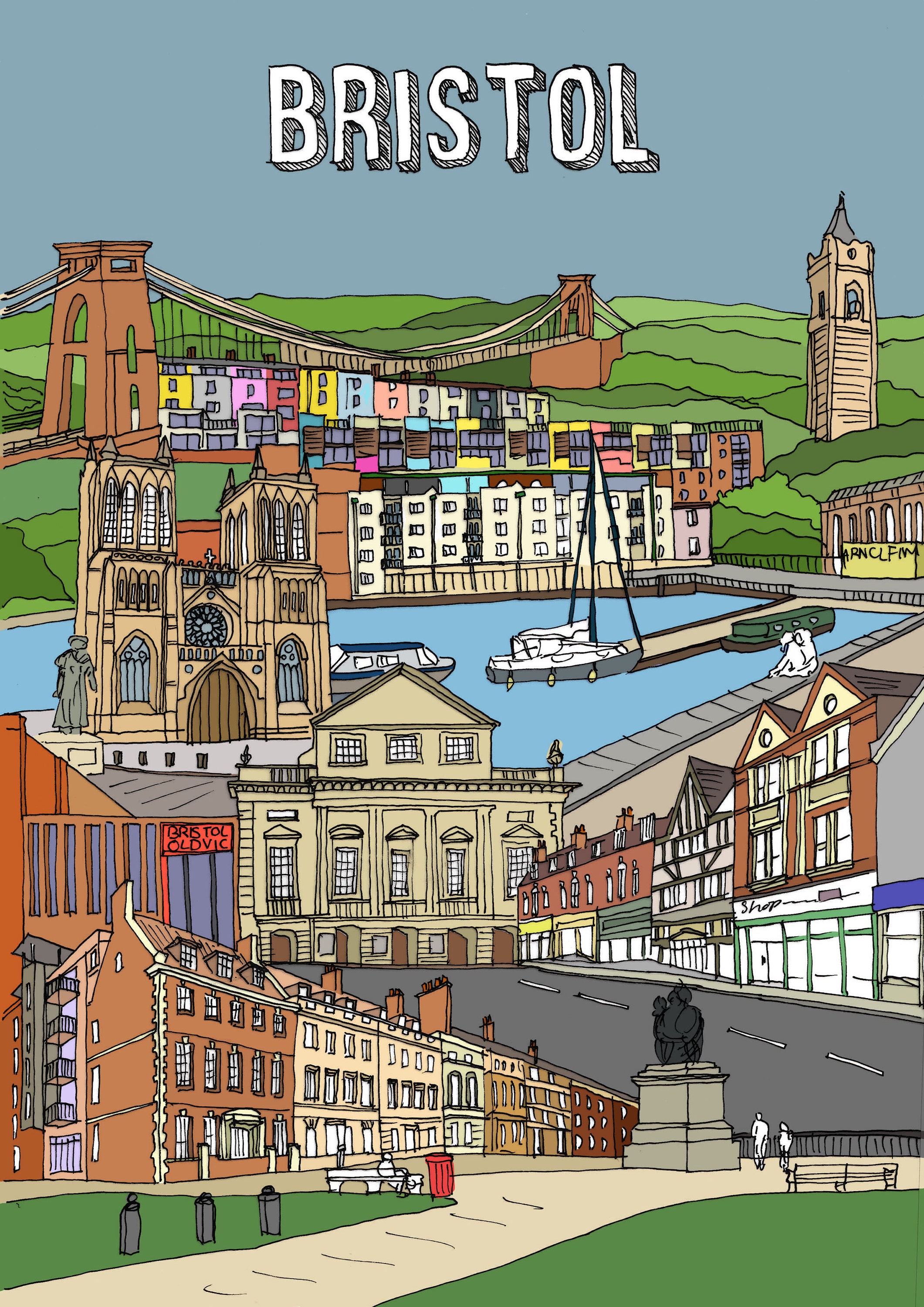 Bristol, Colour Illustration. - Etsy