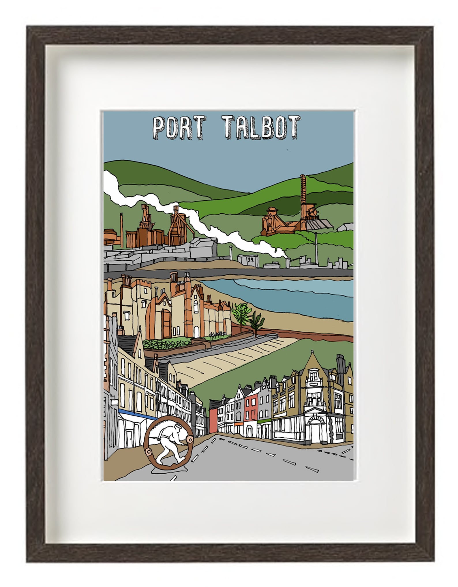 Port Talbot Wales. Colour Illustration. - Etsy