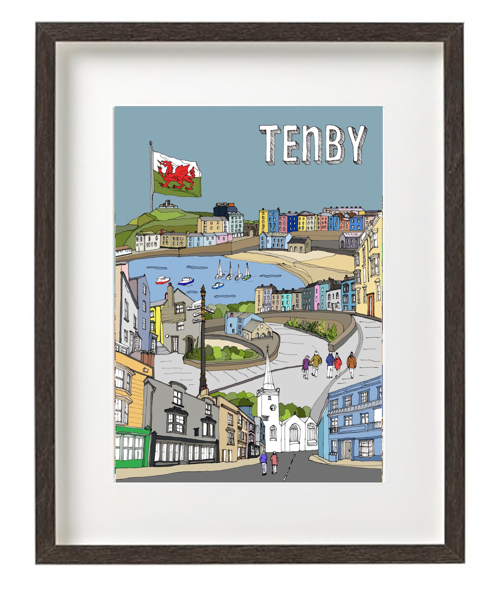 Tenby. Hand Drawn Illustration. | Etsy