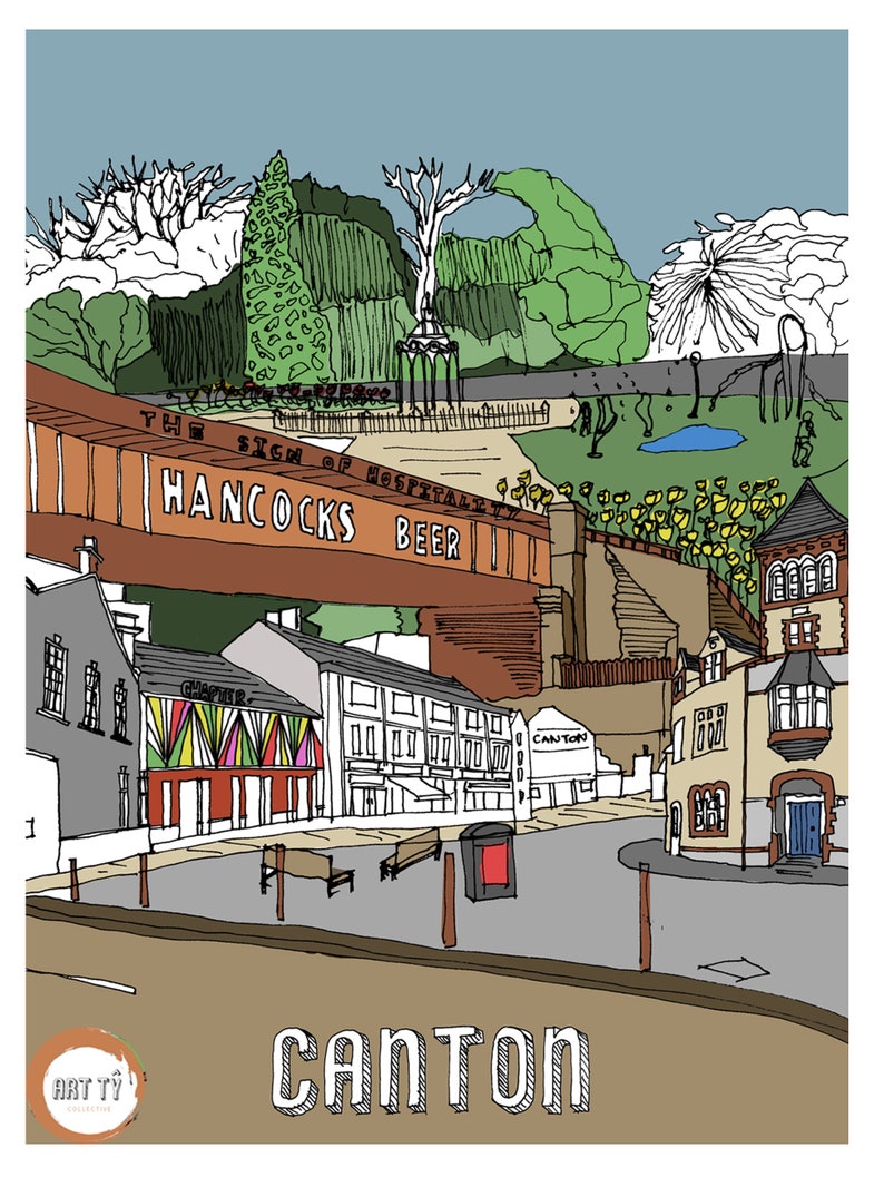 Canton, Cardiff. Colour Illustration. - Etsy