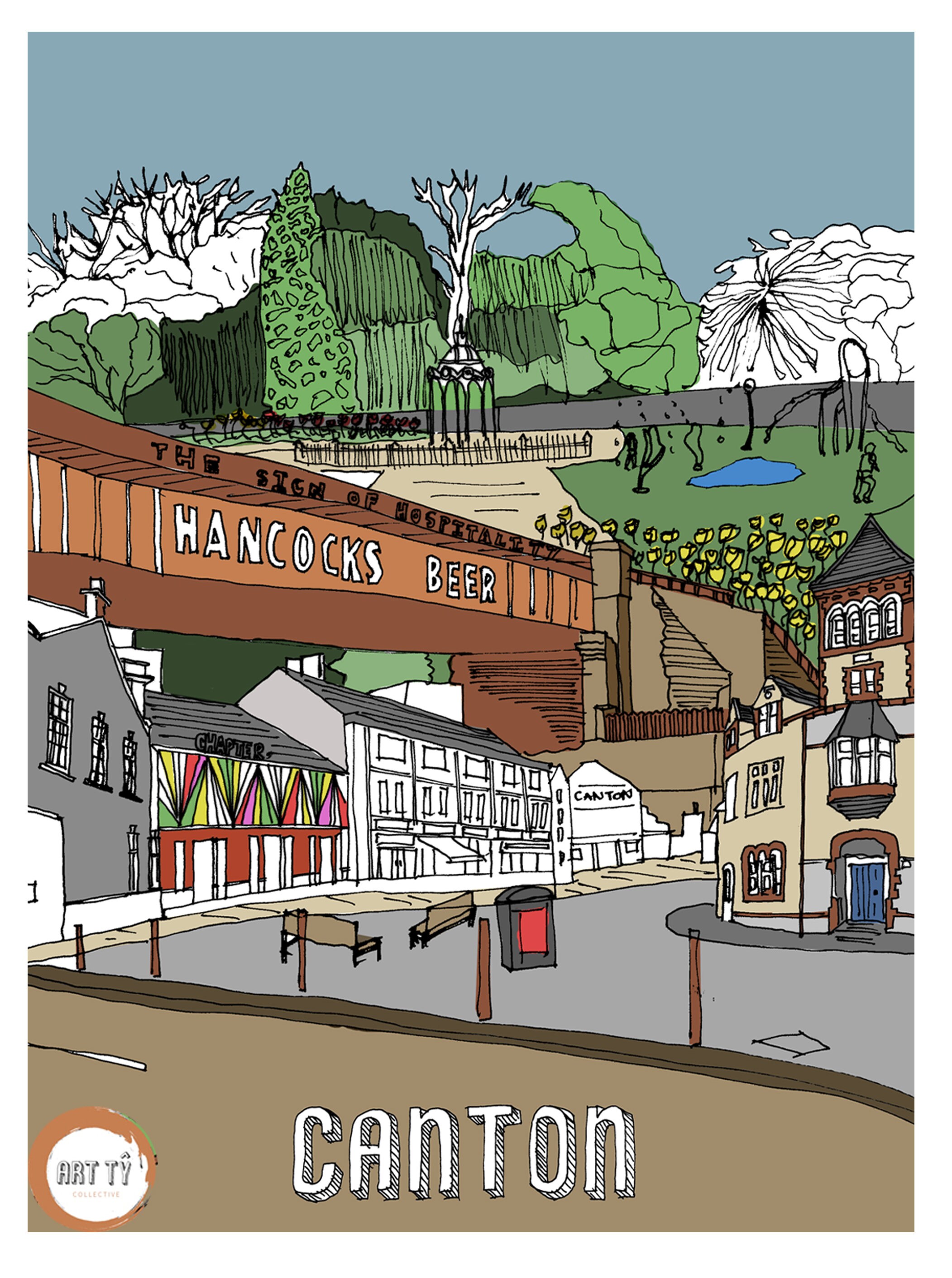 Canton, Cardiff. Colour Illustration. - Etsy