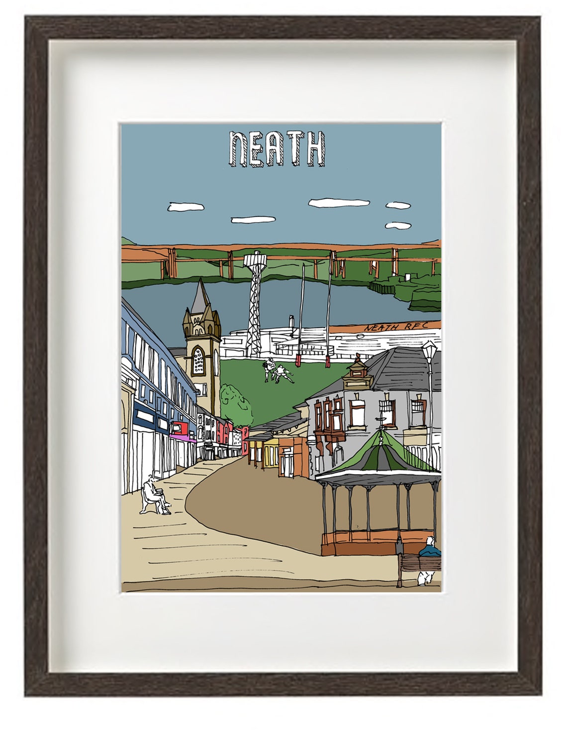 Neath, South Wales. Colour Illustration. - Etsy
