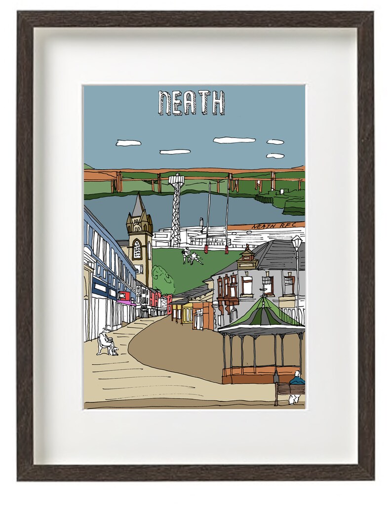 Neath, South Wales. Colour Illustration. - Etsy