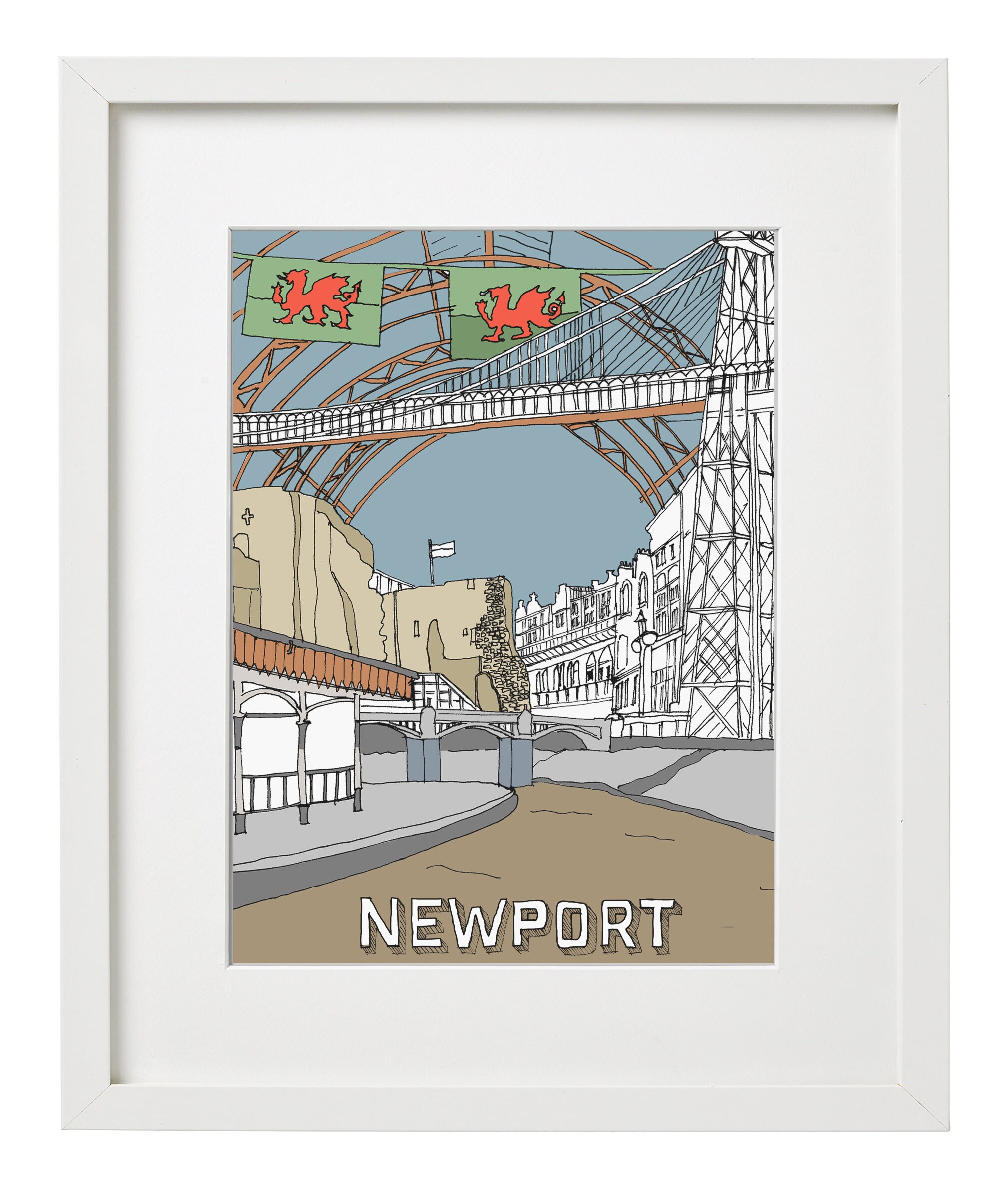Newport, Wales. Colour Illustration. - Etsy UK