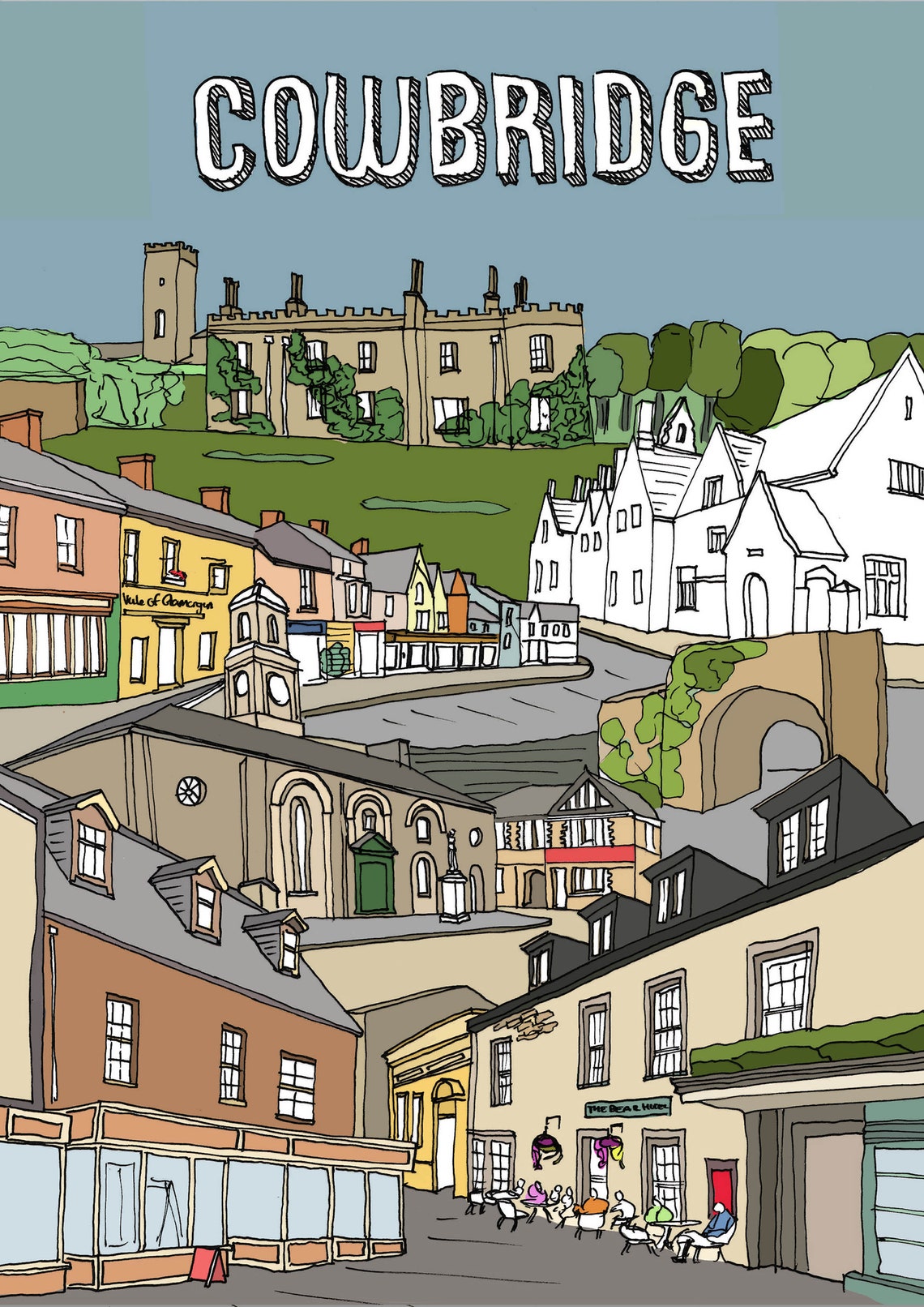 Cowbridge. Hand Drawn Illustration. - Etsy
