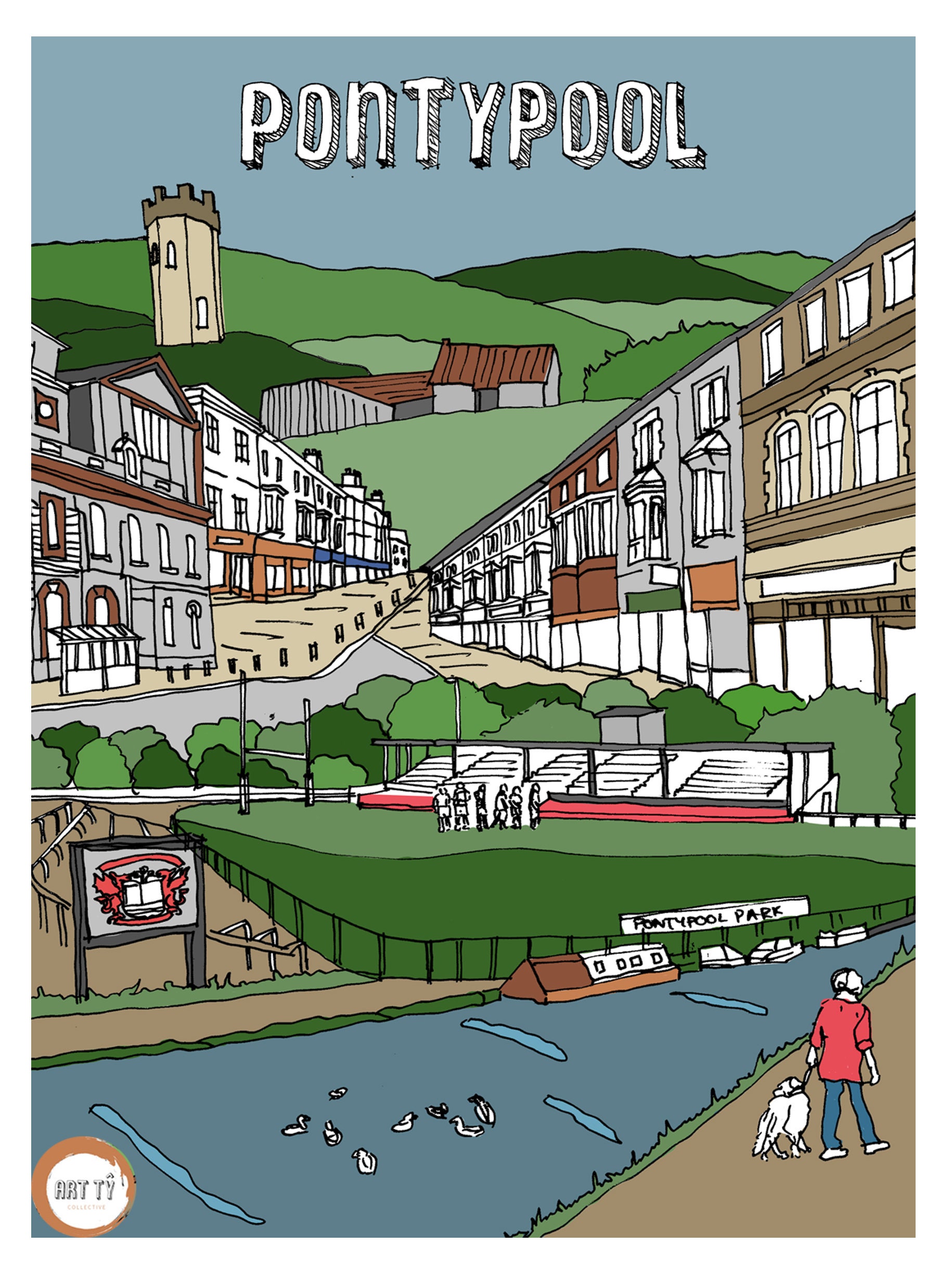 Pontypool, Wales. Colour Illustration - Etsy UK
