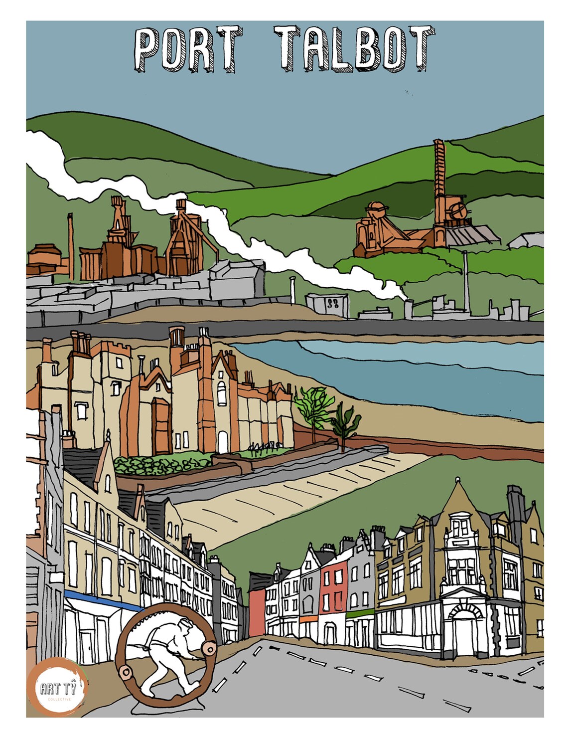 Port Talbot, Wales. Colour Illustration. - Etsy