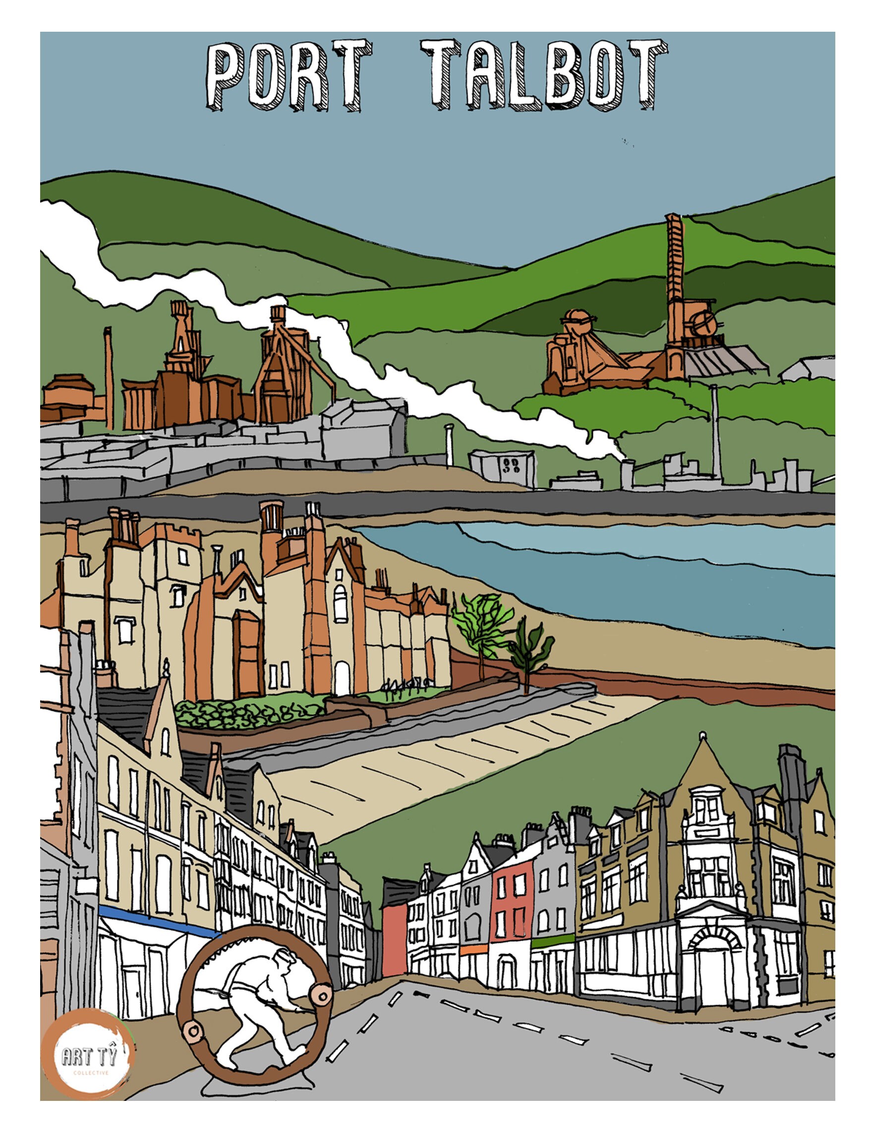 Port Talbot, Wales. Colour Illustration. - Etsy