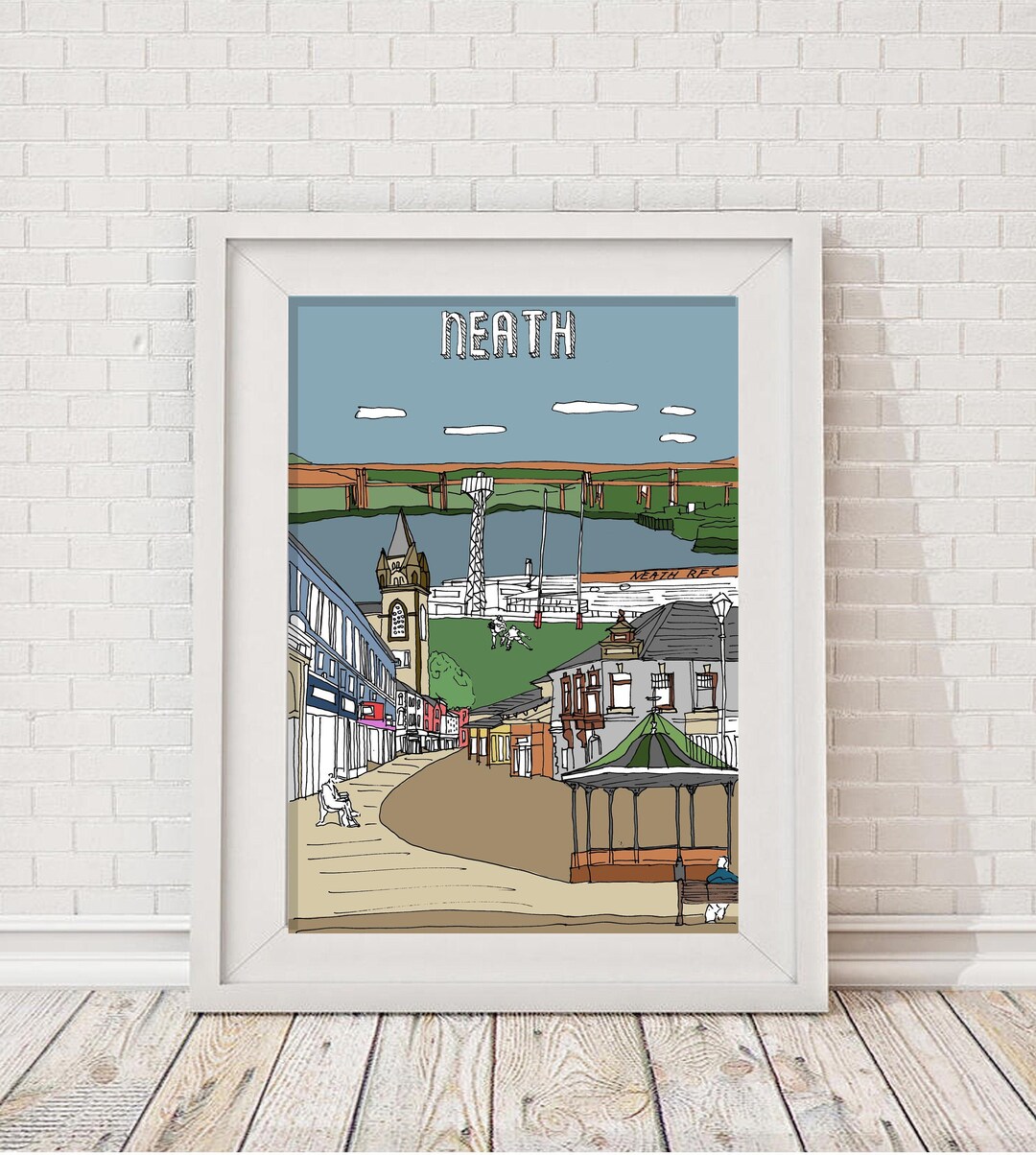 Neath, South Wales. Colour Illustration. - Etsy