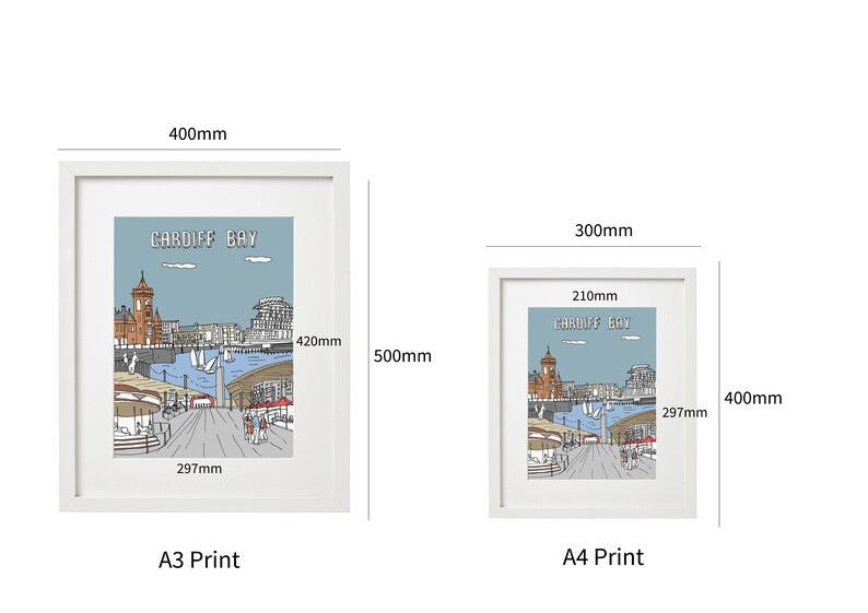 Cardiff Bay, Wales. Colour Illustration. - Etsy