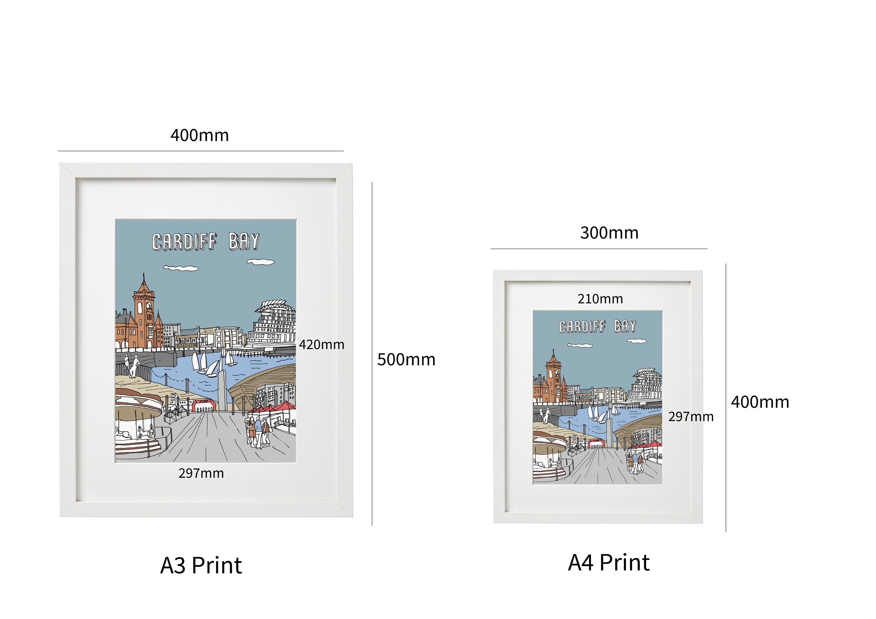 Cardiff Bay, Wales. Colour Illustration. - Etsy