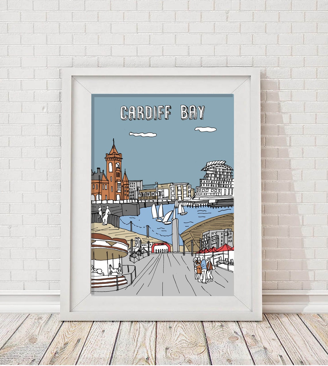 Cardiff Bay, Wales. Colour Illustration. - Etsy