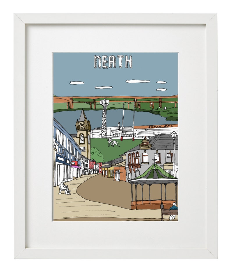 Neath, South Wales. Colour Illustration. - Etsy