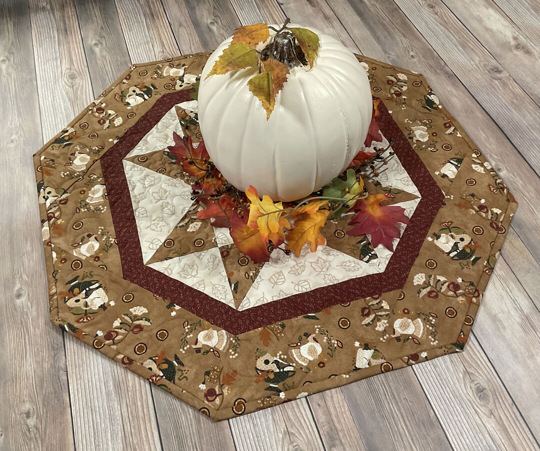 Octagonal Fall Theme Quilted Table Topper, 25-26 - Etsy