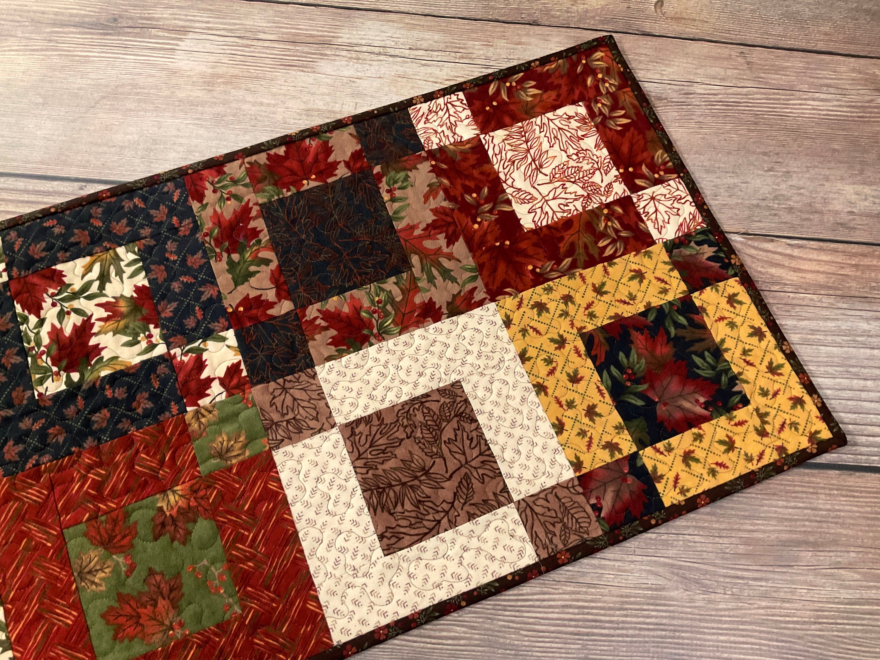 Fall Quilted Flannel Table Runner 48 X 16.5 - Etsy