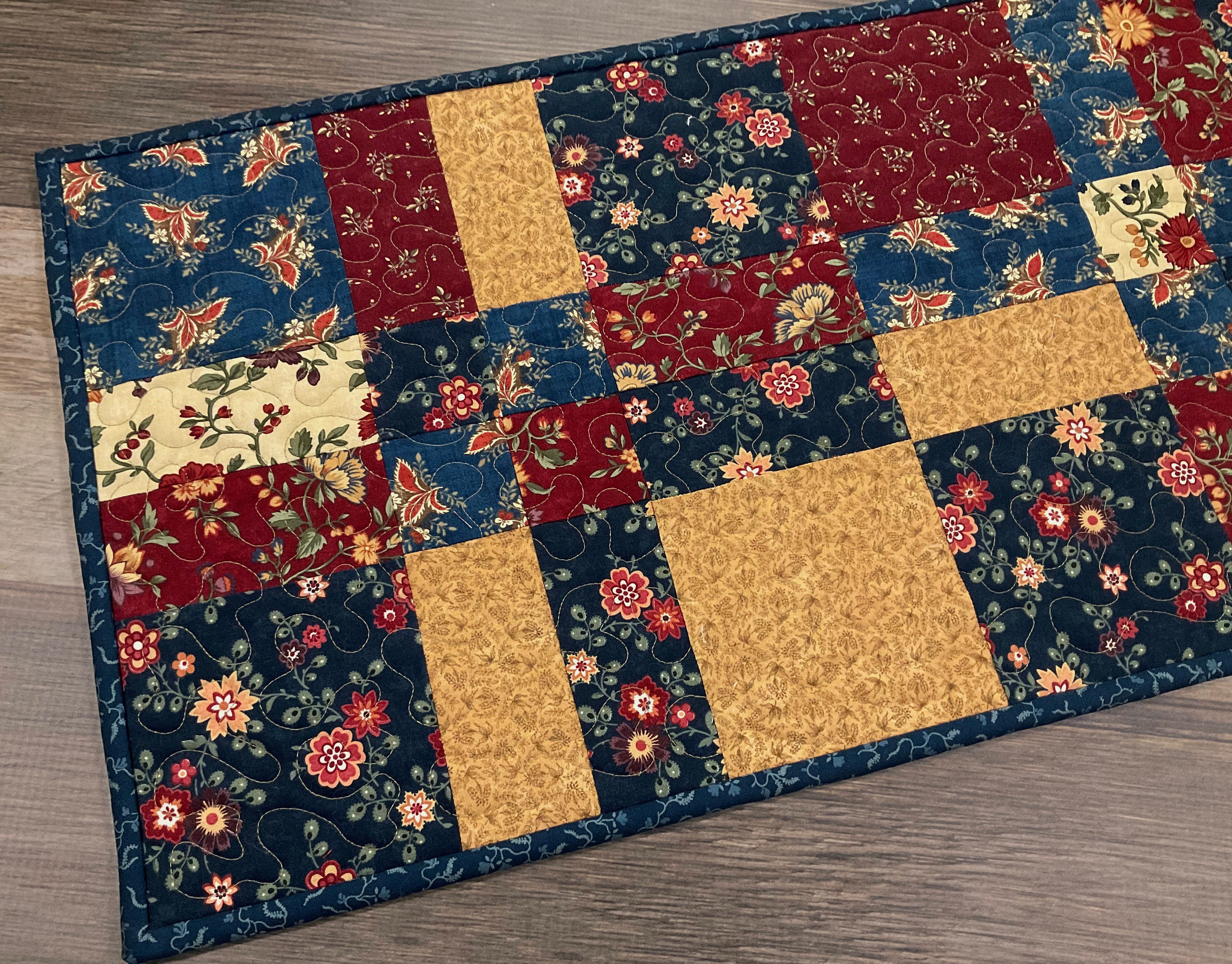 Quilted Medium-sized Broken Nine-patch Table Runner 39 - Etsy