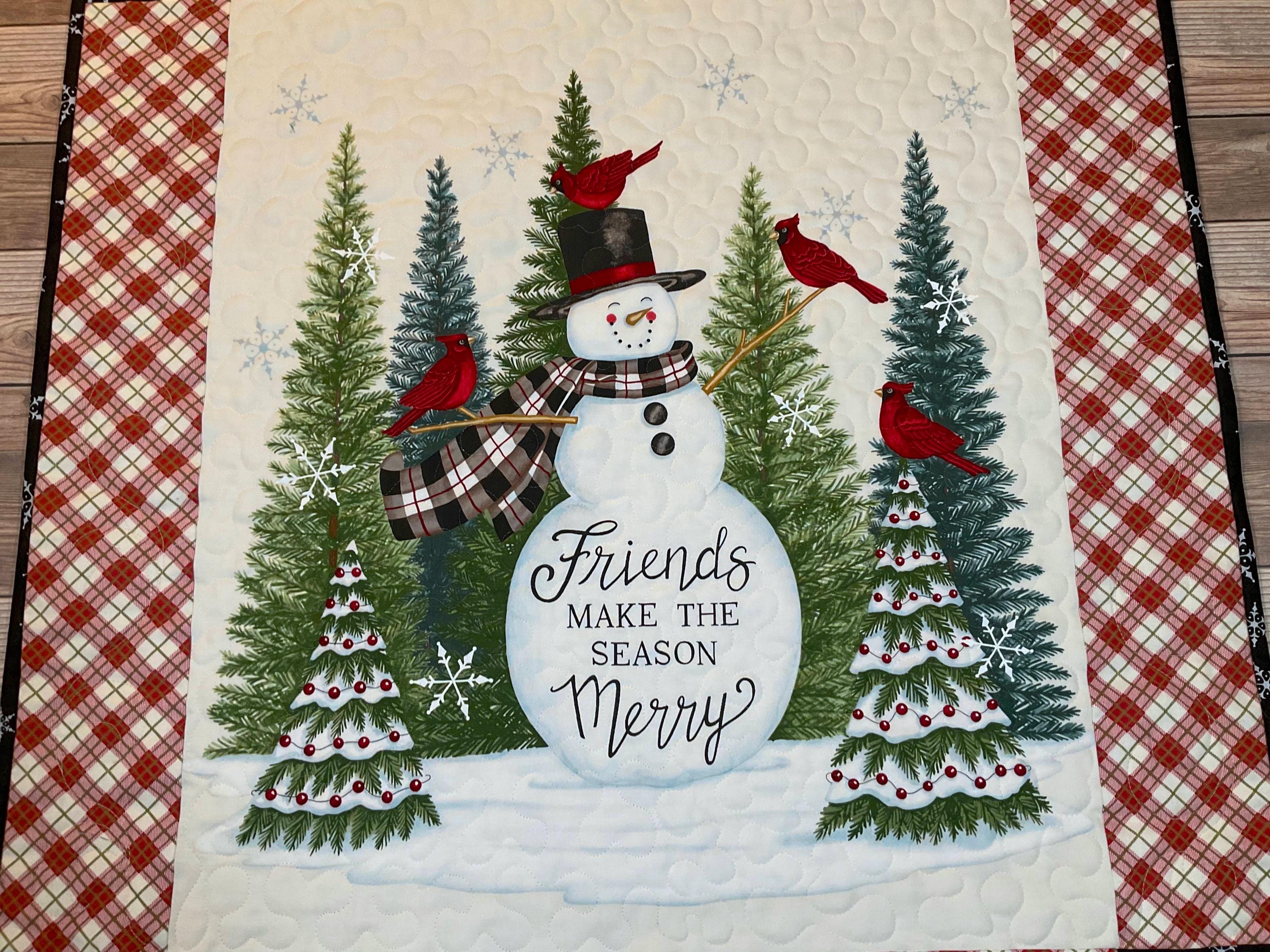 Quilted Winter Friends Snowman Panel Wallhanging, 31" X 28" Square - Etsy