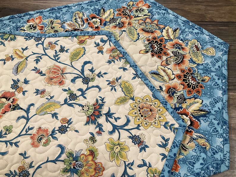 Quilted Border Print Table Runner 44 X 16 - Etsy