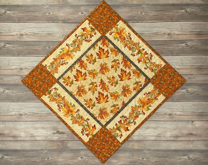 Quilted Autumn Leaves Table Topper, 22" Square - Etsy