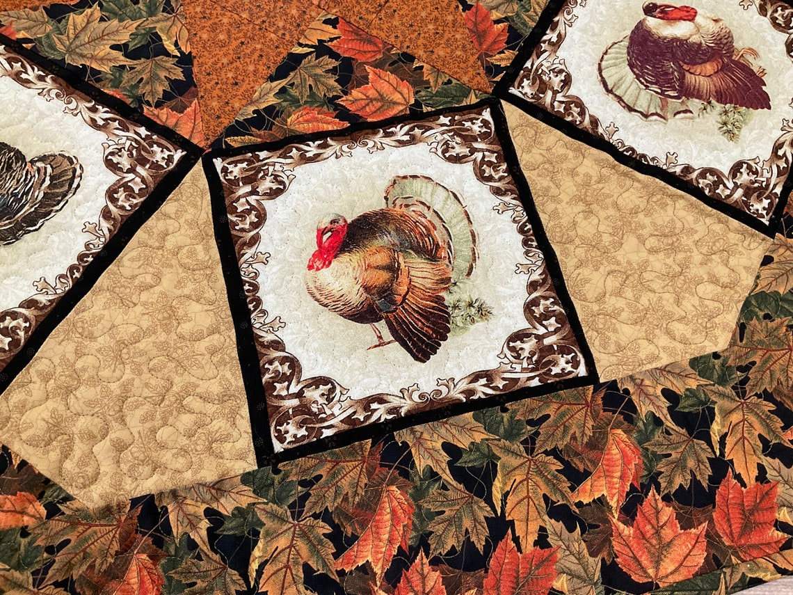 Turkey Time Octagon Quilted Table Topper 33 - Etsy