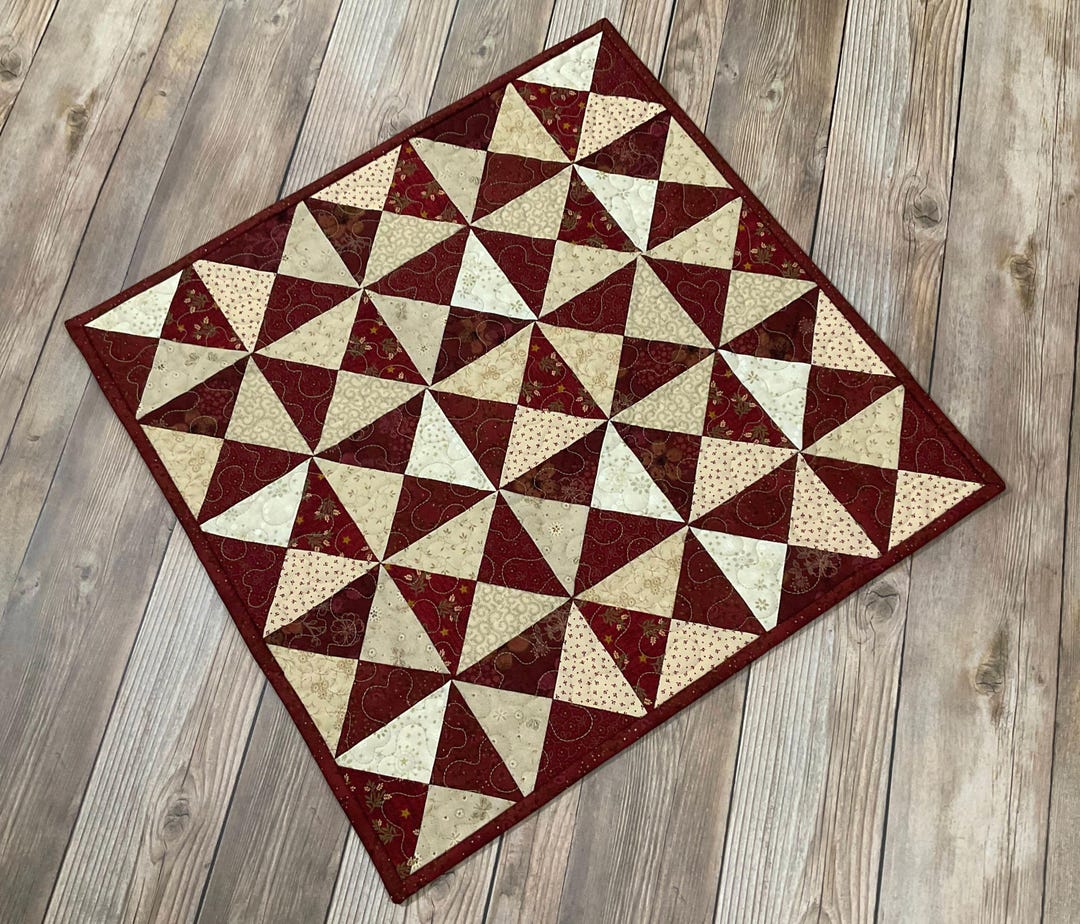 Small Quilted Quarter-square Table Topper, 17.5" Square - Etsy