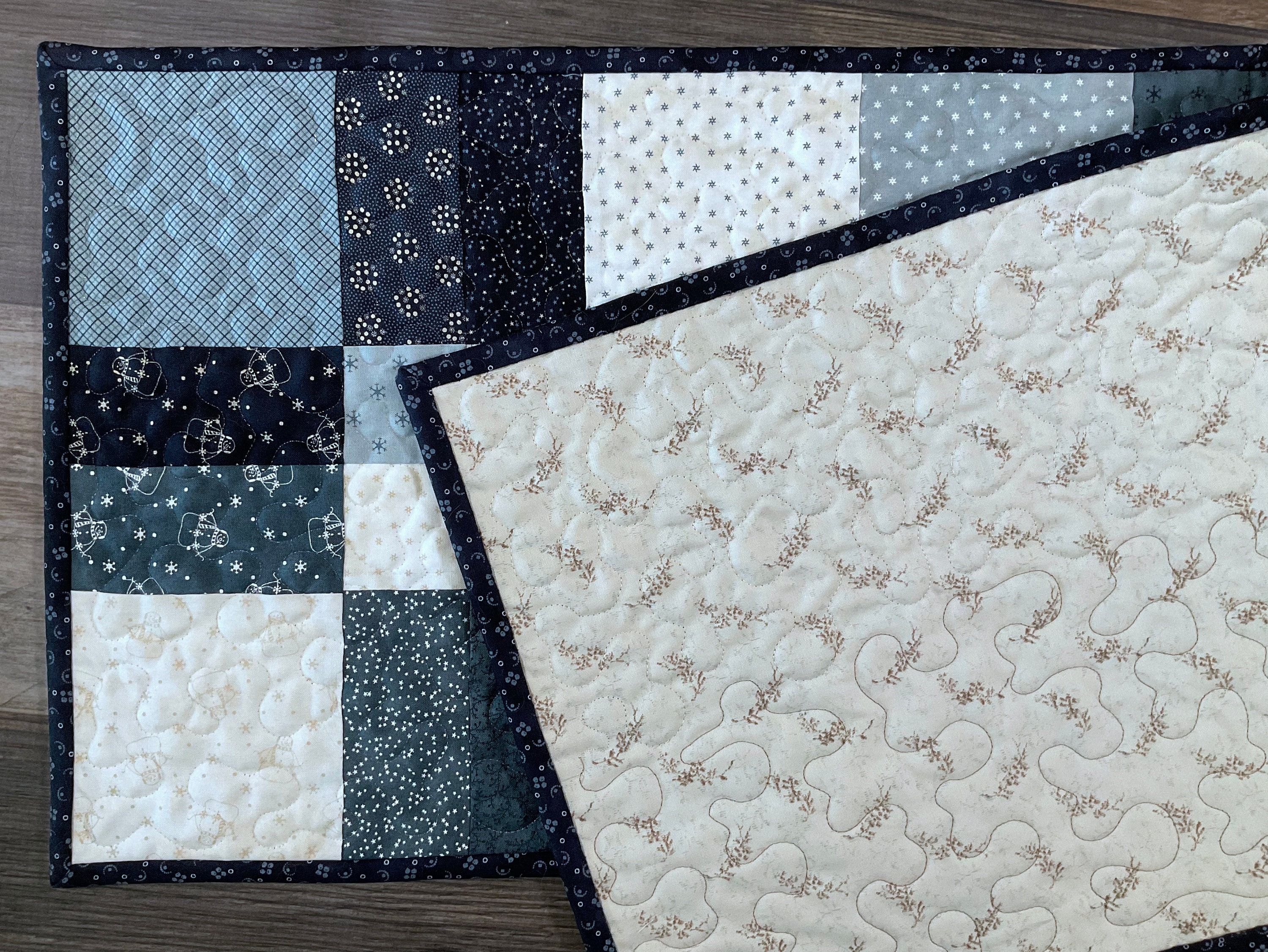 Broken Nine-patch Quilted Table Runner 52 X 13 | Etsy