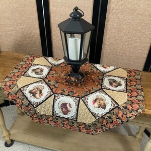 Turkey Time Octagon Quilted Table Topper, 33" - Etsy
